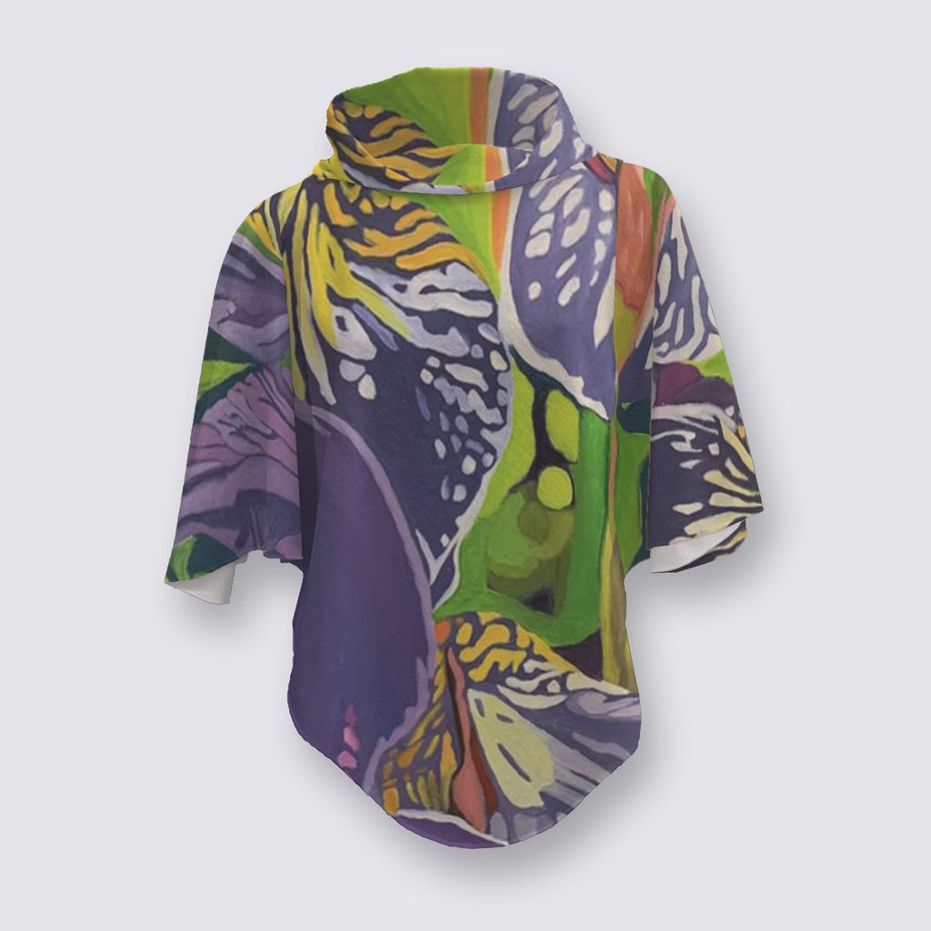Iris Garden Mokran Cape -Le Galeriste - Wearable Art - Made in Montreal