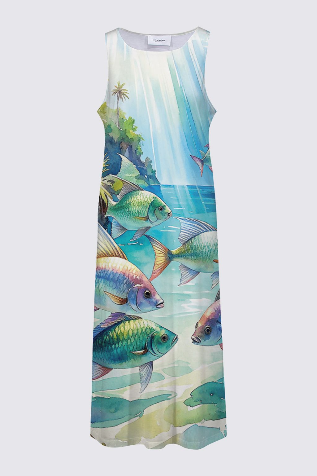 Tropical Fish Two Elise Maxi Dress -Le Galeriste - Wearable Art - Made ...