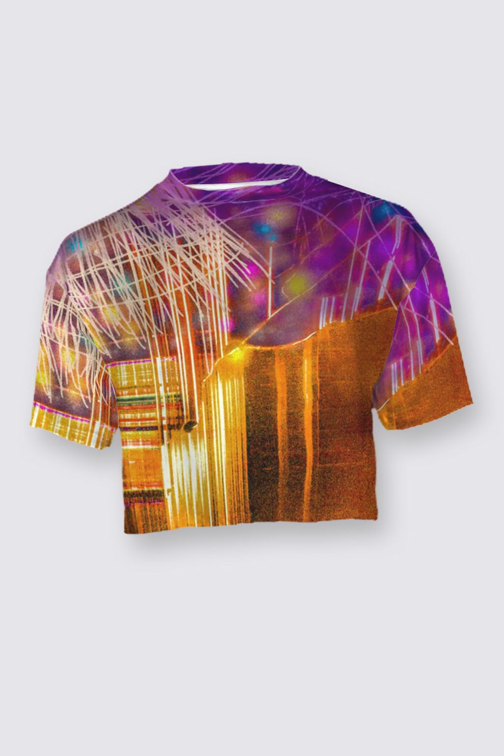 TV Glitch Roxy Crop Oversized Tee -Le Galeriste - Wearable Art - Made ...